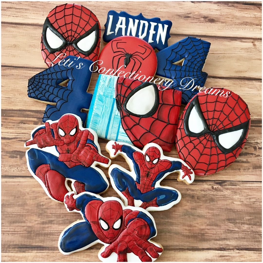 Marvelous Spider-Man 4th Birthday Cookies - Between The Pages Blog