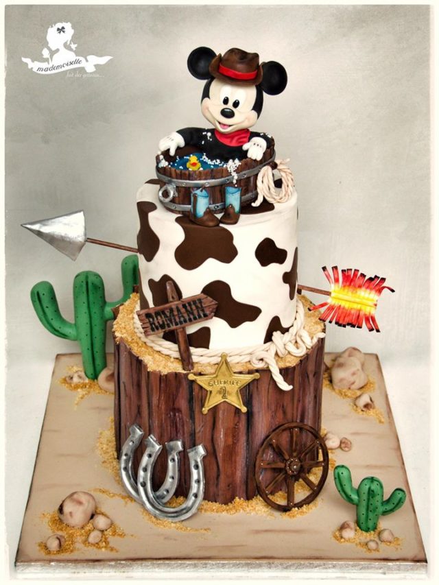 Splendid Cowboy Mickey Mouse Cake - Between The Pages Blog