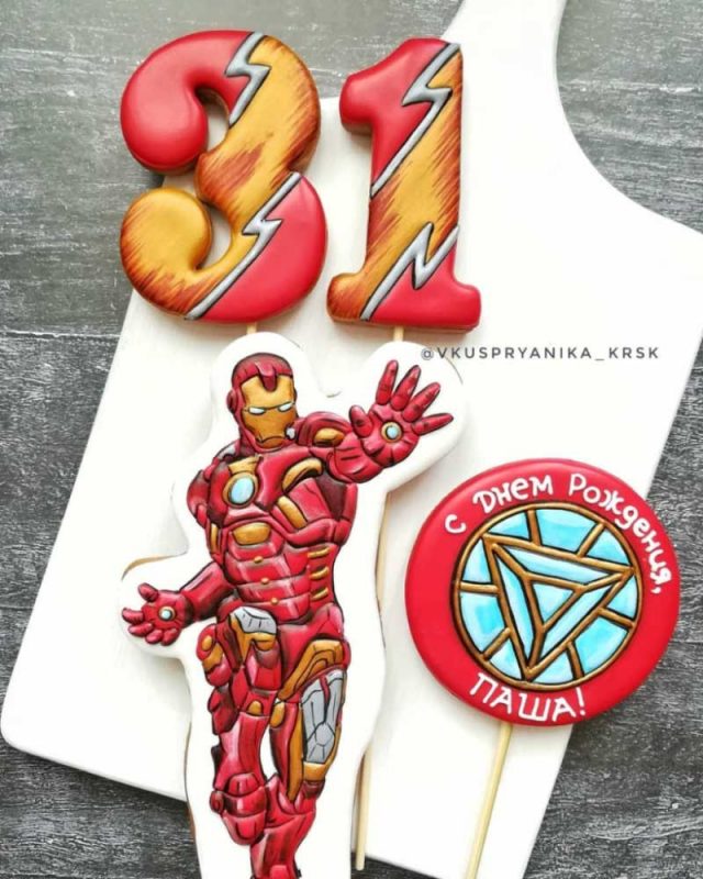 Amazing Iron Man 31st Birthday Cookies - Between The Pages Blog