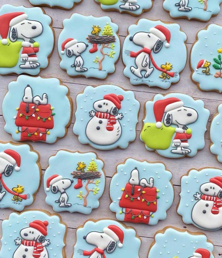 Blue Snoopy Christmas Cookies - Between The Pages Blog
