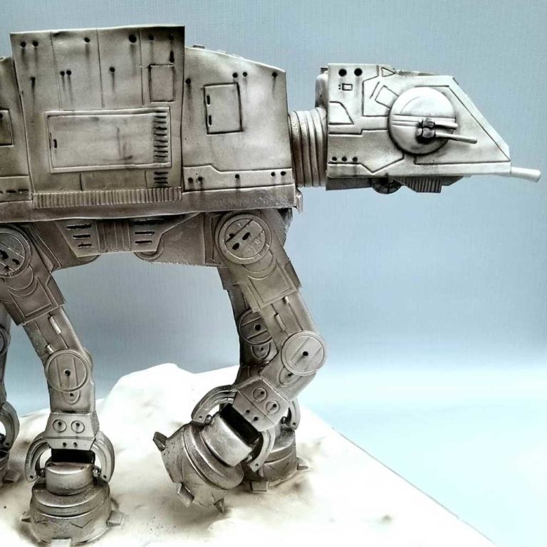 Silver AT-AT Cake - Between The Pages Blog