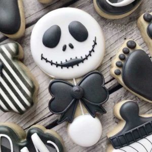 Black & White Nightmare Before Christmas Baby Shower Cookies - Between ...