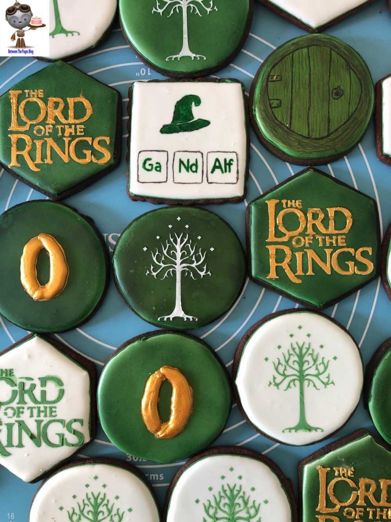 Green & Gold & White LOTR Cookies - Between The Pages Blog