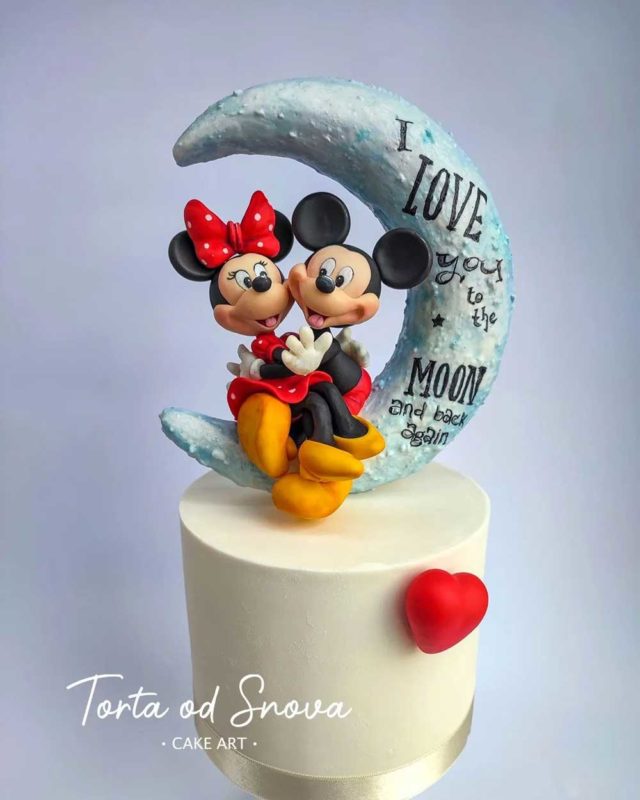 Minnie & Mickey Love to Moon & Back Cake - Between The Pages Blog
