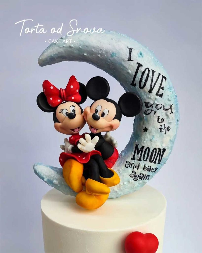Minnie & Mickey Love to Moon & Back Cake - Between The Pages Blog