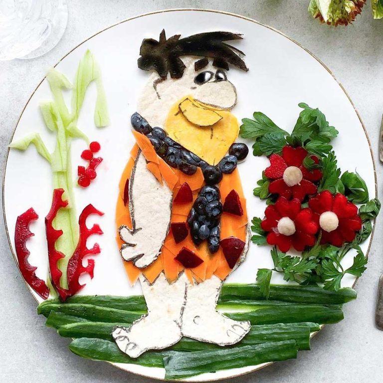Fred Flintstone Food Art - Between The Pages Blog
